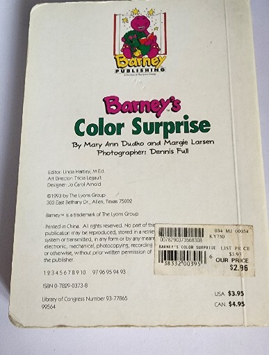 Barney's Color Surprise Board Books Margie, Dudko, Mary Ann Larse ...
