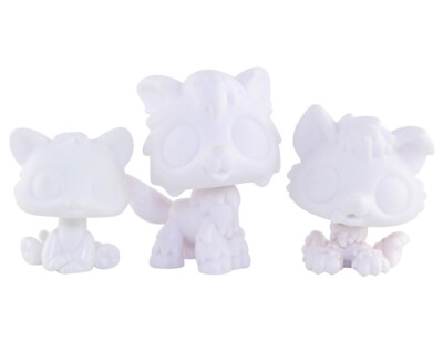 3lot Lps Custom White Base Paint lps Toys Wolf Kitten Baby Husky Puppy ...