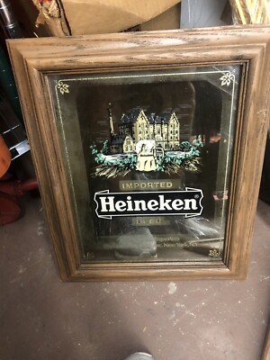 Heineken beer sign bar signs mirrors 1 mirror imported Holland vintage ...