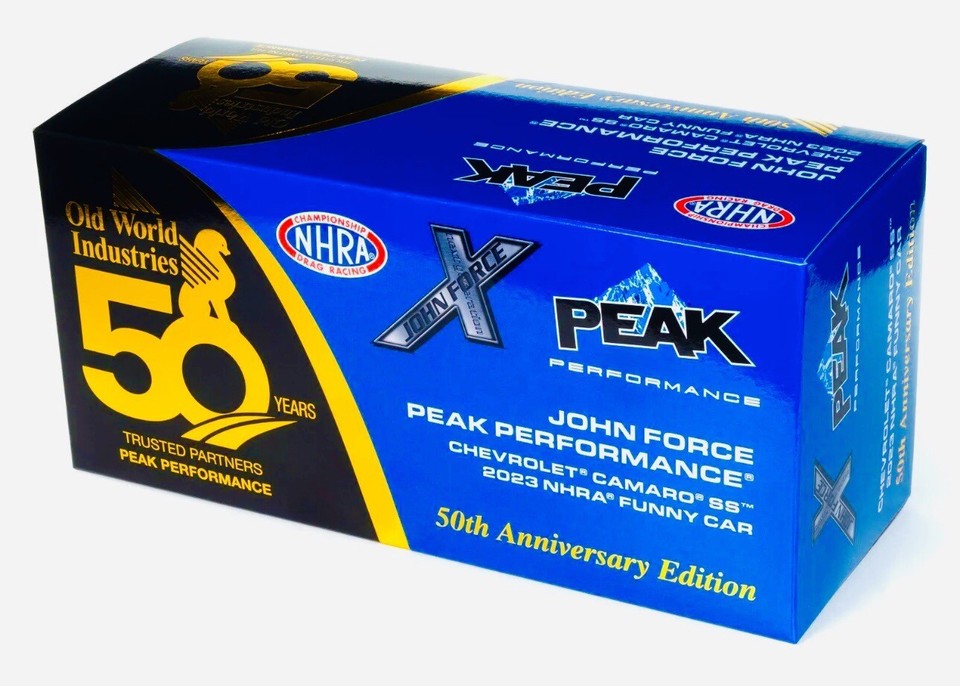 NHRA JOHN FORCE 1:24 Diecast PEAK 50th Anniversary Funny Car NITRO Drag ...
