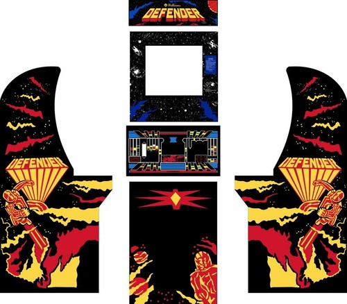 Arcade1up Arcade Cabinet Graphic Decal Complete Kits - Defender | eBay