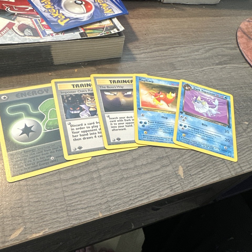 POKEMON TEAM ROCKET 1ST EDITION 34 CARD LOT DARK DRAGONAIR DARK MACHOKE ...