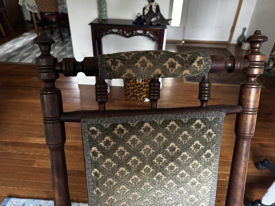 Antique Victorian Hunzinger Style Upholstered Spring Rocker | eBay