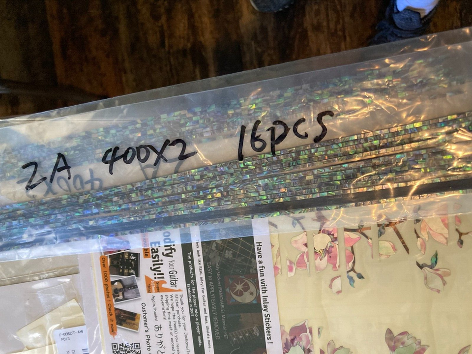 Huge Lot Guitar Building Hobby Inlay Abalone Decals Mother of Pearl Etc ...