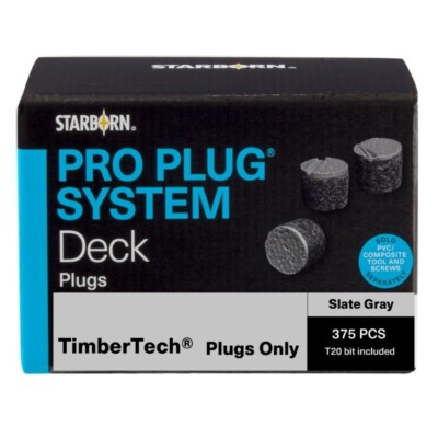 Pro Plug System for Azek / Timbertech Slate Gray Decks, 375 Plugs for ...