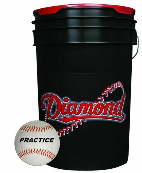 Diamond Sports 6-gallon Baseball Ball Bucket With 30 Leather Practice ...