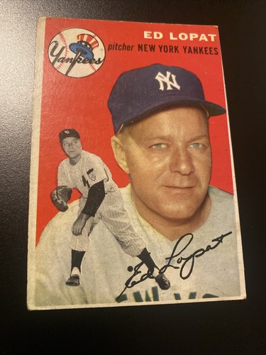 1954 Topps Baseball ED LOPAT New York Yankees Card #5 | eBay