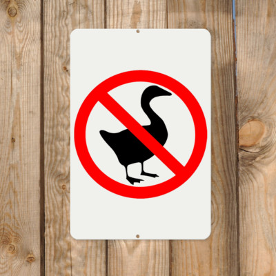 No Geese Allowed 9"x12" Metal Novelty Sign Aluminum Funny Goose Video ...