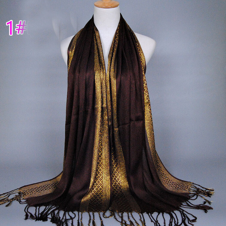 Islamic Hijab Women Tassel Long Scarf Muslim Turban Wrap Headscarf ...