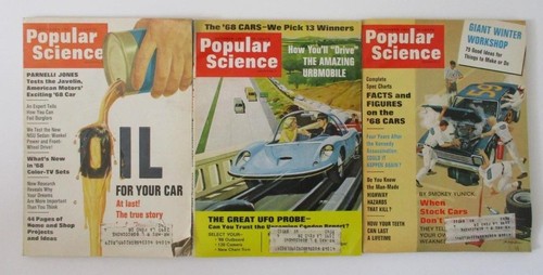 Lot of Three (3) POPULAR SCIENCE Magazines; 1967) UFO Probe, Kennedy ...
