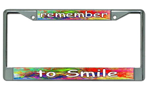 Remember To Smile Chrome License Plate Frame 783935043228| eBay