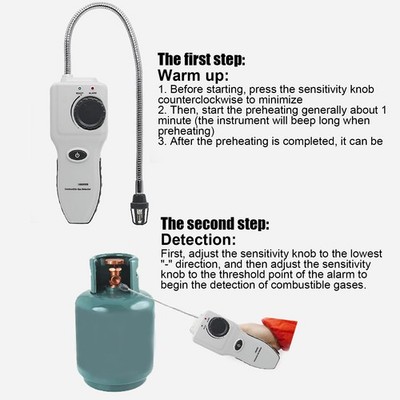 ・Portable Combustible Flammable Gas Detector Leakage Methane Natural ...