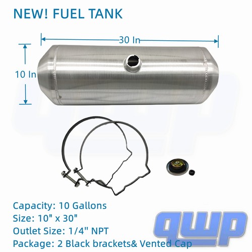Fuel Tank 10 Gallons 10 x30'' Center Fill 1/4'' NPT Gas Tank -Truck ...