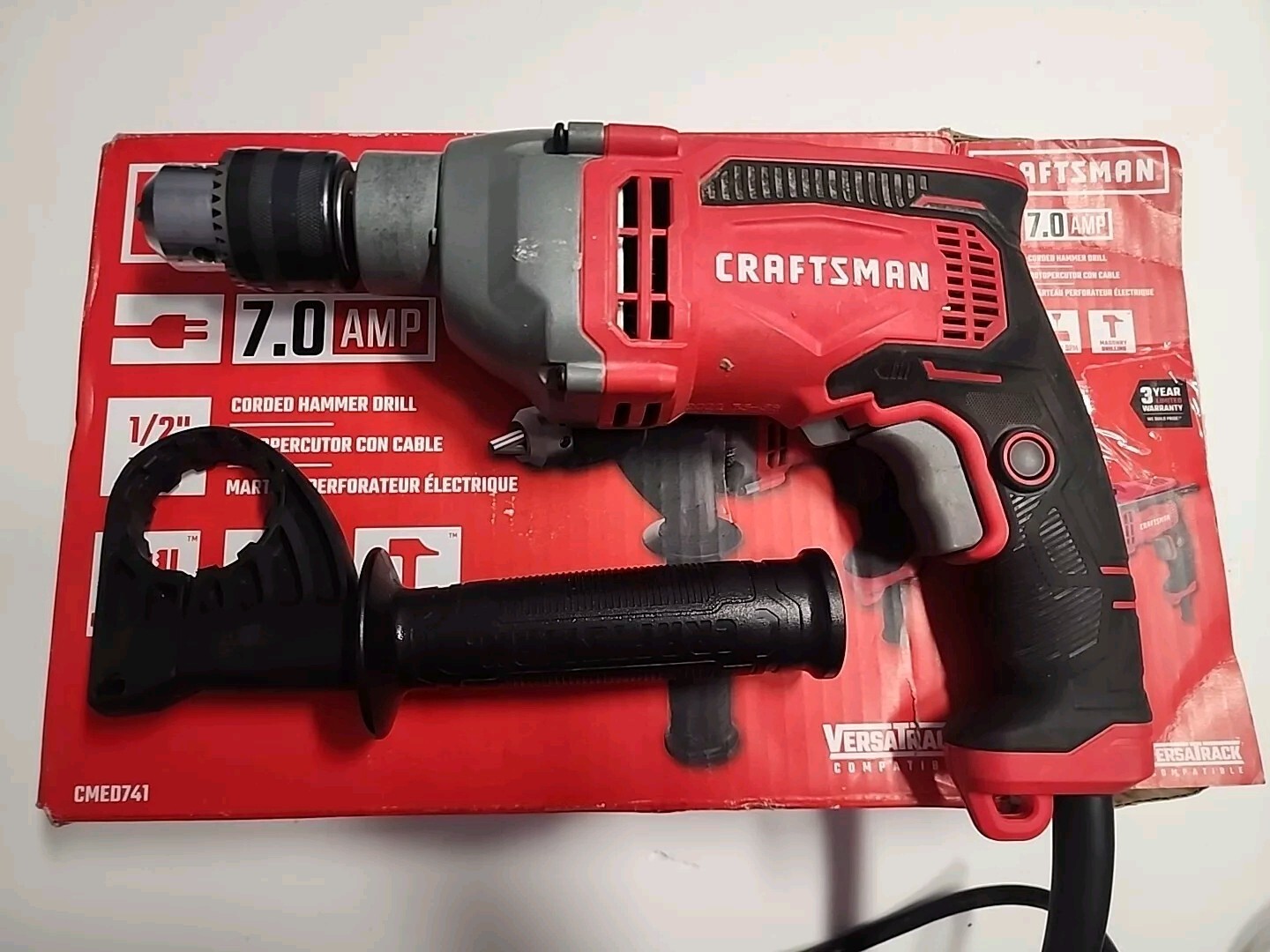 Craftsman Corded 7-Amp 1/2-inch Hammer Drill CMED741, Tested | eBay
