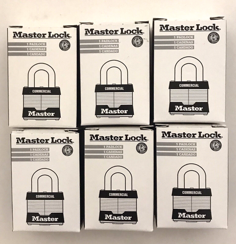 6 Master Lock # 1KA Keyed Alike Padlocks. Same key opens all 6 locks ...
