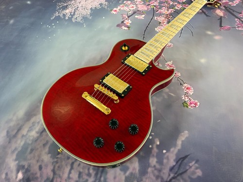 Custom-made red LP electric guitar flame maple top is a bestseller in ...