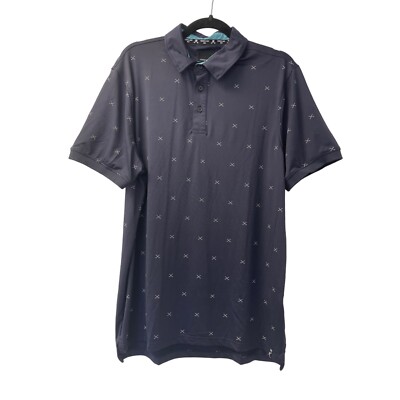 Kenneth Cole New York Golf Shirt Golf Club Print Navy M | eBay