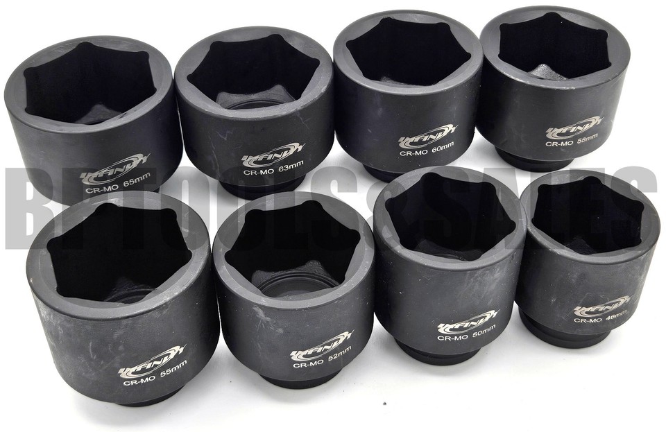 8pc 3/4” DR. Jumbo Shallow Metric Air Impact Socket Set CR-MO 6-Point ...