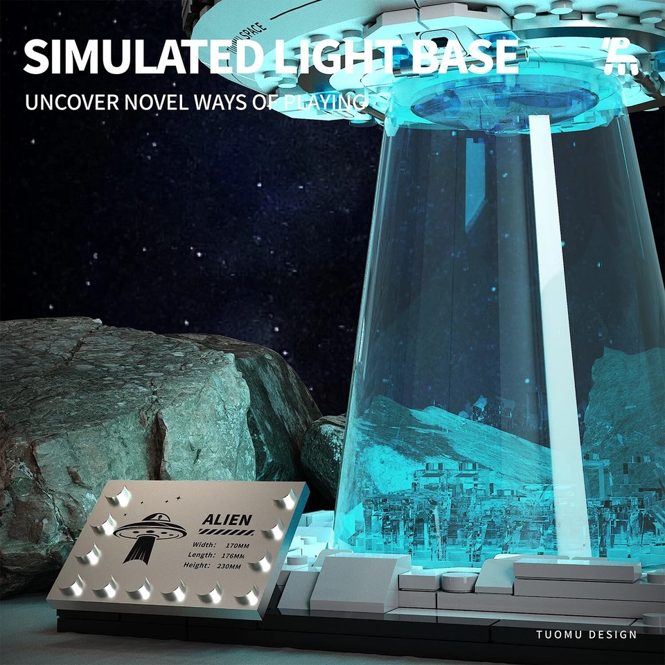 UFO Spacecraft Technic Building Blocks MOC Alien Flying Saucer Brick ...