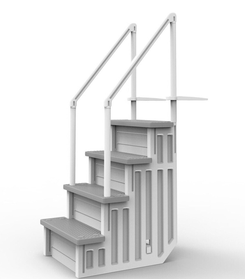 Aqua Select 28" Wide Above Ground Heavy Duty Swimming Pool Step Ladder ...