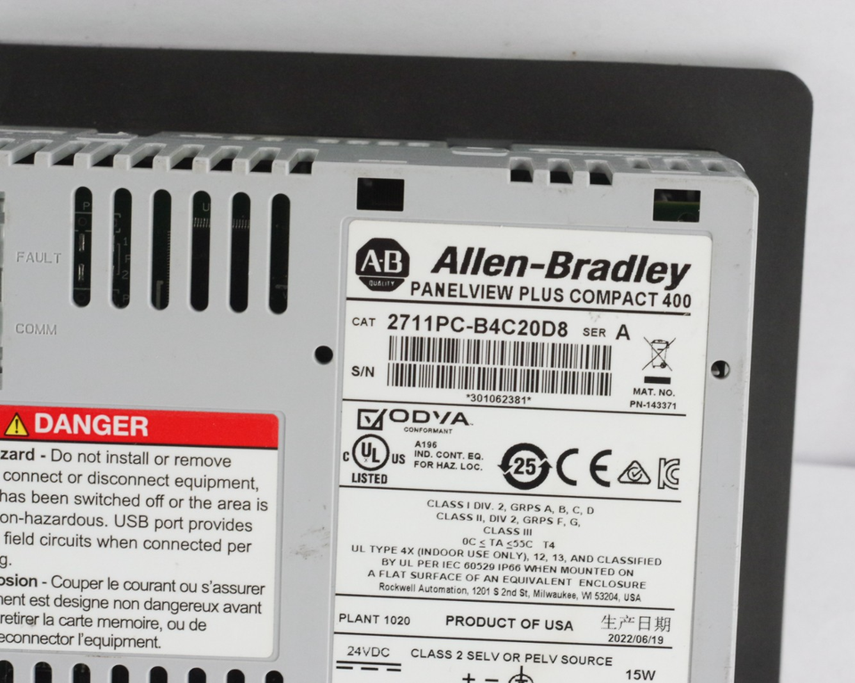 Allen Bradley 2711PC-B4C20D8 Panelview Plus 400 Series A 2711PCB4C20D8 ...