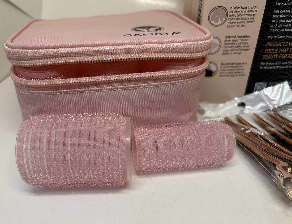 Calista Volumizing Self Grip Rollers 18 Curlers Clips Case Short Pixie ...