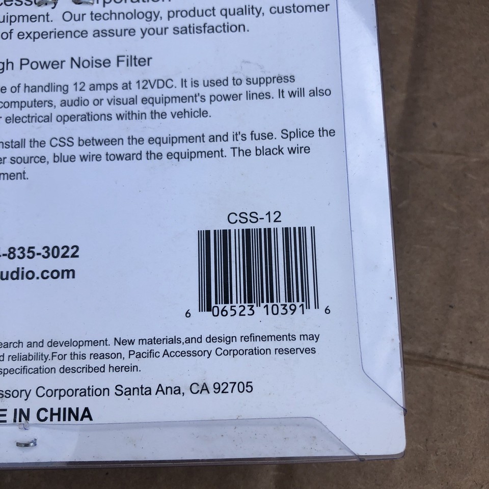 PAC CSS12 12 Amp High Power Passive Noise Suppression Filter for Car Radio CB EQ | eBay