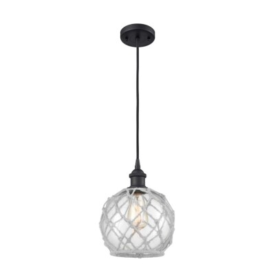 Innovations Rope 8" LED Mini Pendant, Black/Sphere - 516-1P-BK-G122-8RW ...