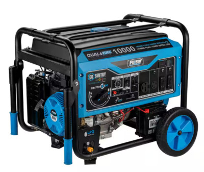 Pulsar Dual Fuel Gas Propane Generator Electric Start Portable 10,000 ...