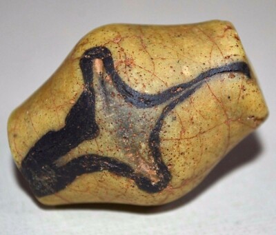 Antique Akoso Bodom African Powder Glass Eye Bead Black Core Ghana ...