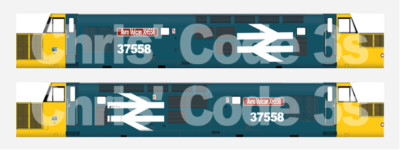 Adhesive Vinyl Class 37 Decal suit N gauge Dapol / Farish - BR Blue ...