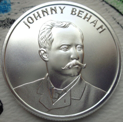 1 oz. JOHNNY BEHAN Sheriff Tombstone Wild West Legends BU round.999 ...