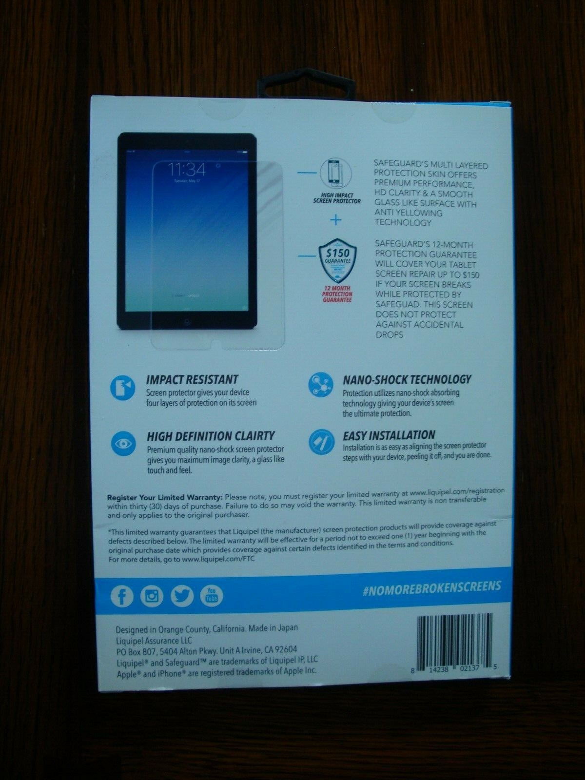 SafeGuard Tablet Protection Powered By Liquipel for Apple iPad Mini 1/2 ...