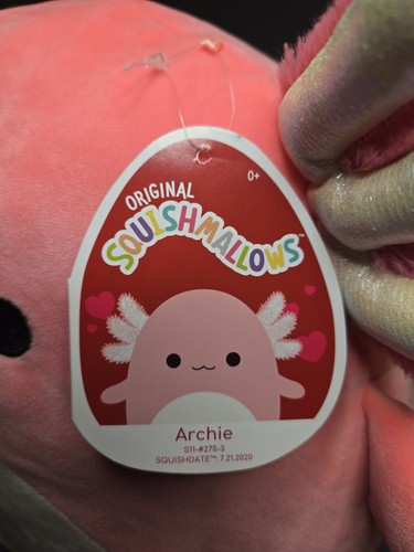 New with Tags SQUISHMALLOWS Archie the Pink Axolotl 11 inch Plushie. | eBay