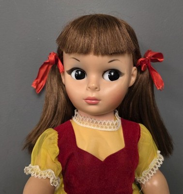 Vtg 1966 PM Sales 19” Doll Cat Eyes Original Dress Vinyl Blow Mold ...