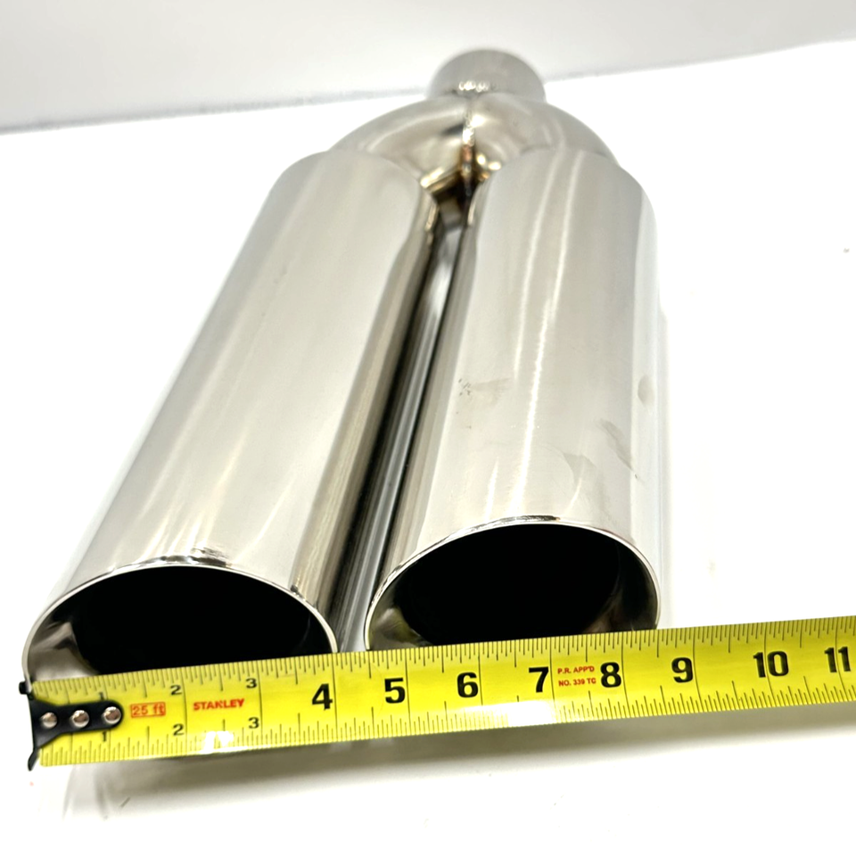 Exhaust Tip 3 Inch Inlet 4 Inch Dual Outlet 18" Long Exhaust Muffler ...