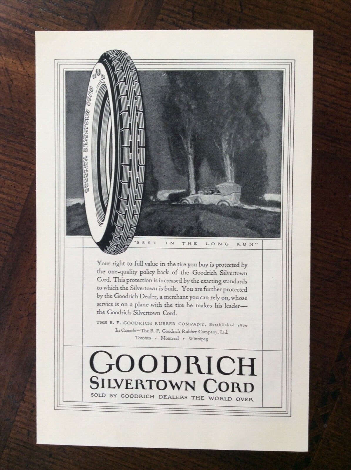 1923 vintage original ad Goodrich Silvertown Cord Tires | eBay