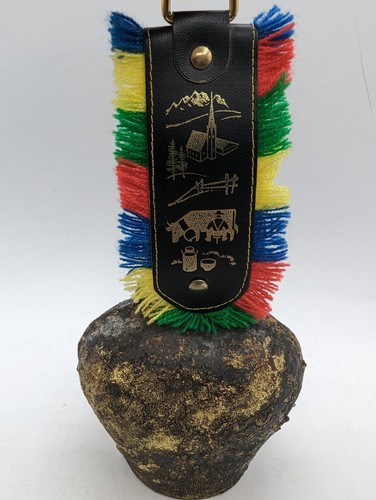 Swiss Cow Bell Brass Bronze Leather Strap Alpine Vintage | eBay