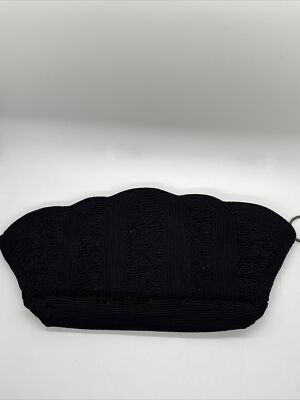 Unique Thread Clam Shaped Clutch Navy Blue | eBay