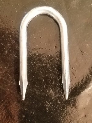 (1 EACH) 2" X 1-1/16" X .187" ROLLED POINT LARGE GALVANIZED CABLE ...