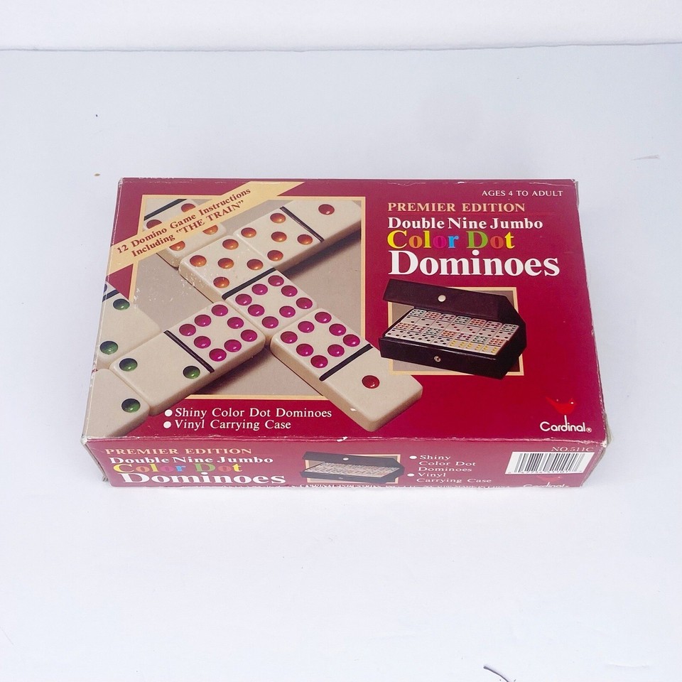 Cardinal Premier Edition Double Nine Jumbo Color Dot Dominoes 54 ...