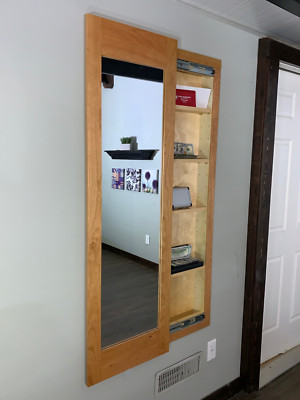 Hidden storage mirror, In-wall gun safe concealment cabinet - CHERRY | eBay