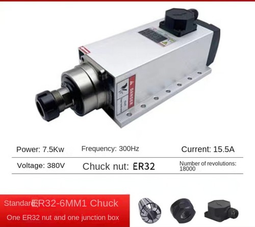 CNC Milling Machine Spindle Motor High Speed 24000rpm 400hz Air Cooling ...