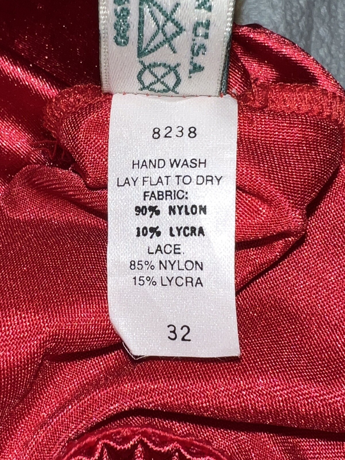 Vintage RED Second Skin SATIN Teddy BODYSUIT HI-CUT WET LOOK Size 32 ...