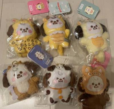 BT21 CHIMMY Little Friends SET 6 Mascot Plush Cat Dog Dragon lesser ...