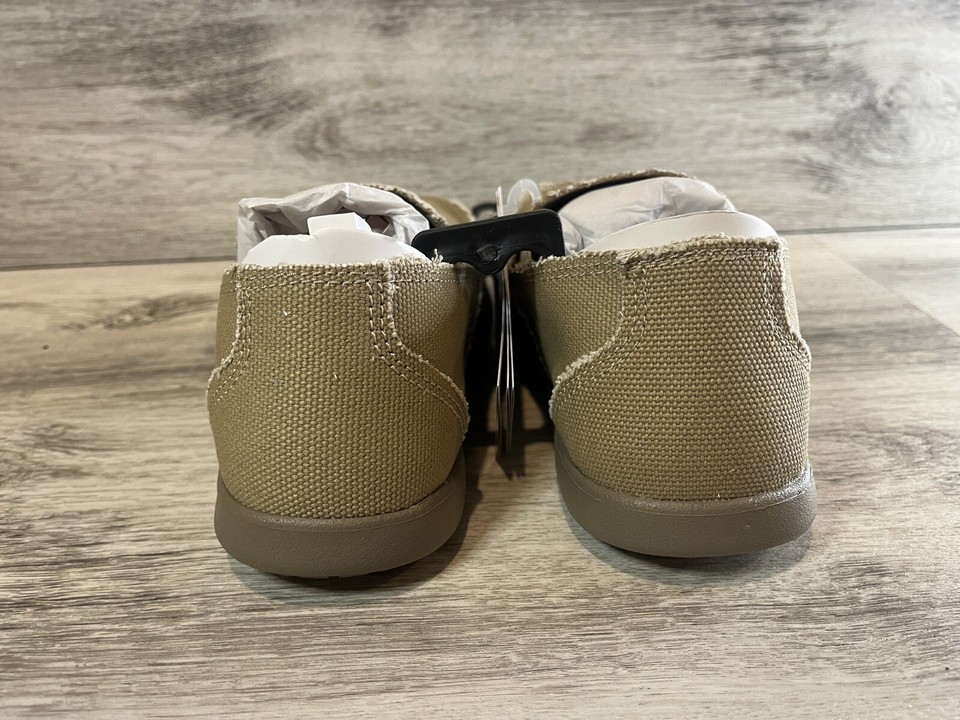 NEW Crocs Santa Cruz Men's Size 7 Khaki Beige Canvas Slip On Loafers ...