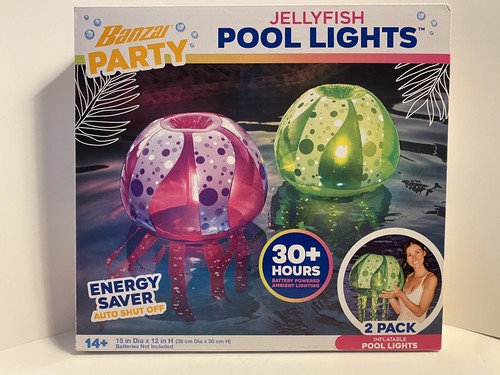 Banzai Party Floating Jellyfish Inflatable Glowing Ambient Pool Lights ...