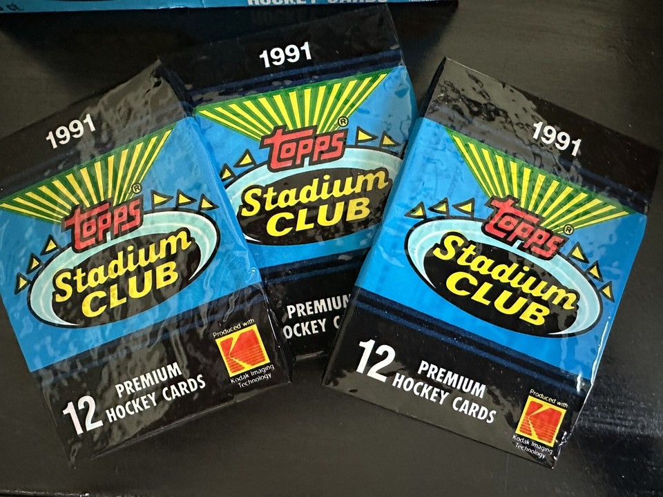 1991 Topps Stadium Club Premium NHL Hockey Cards Box-36 Packs per box ...