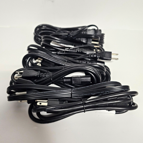 (LOT of 10) 3-Prong IEC Power Supply Cable Cord Plug Computer LCD CRT ...