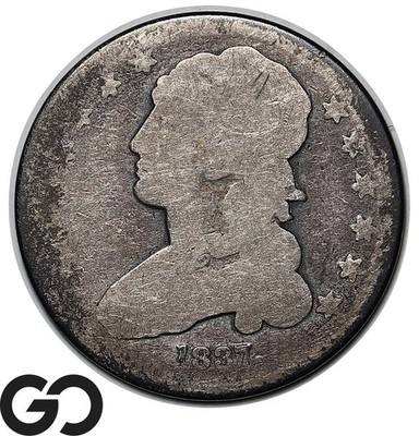 1837 Capped Bust Quarter, Scarce Early Collector Type Coin | eBay